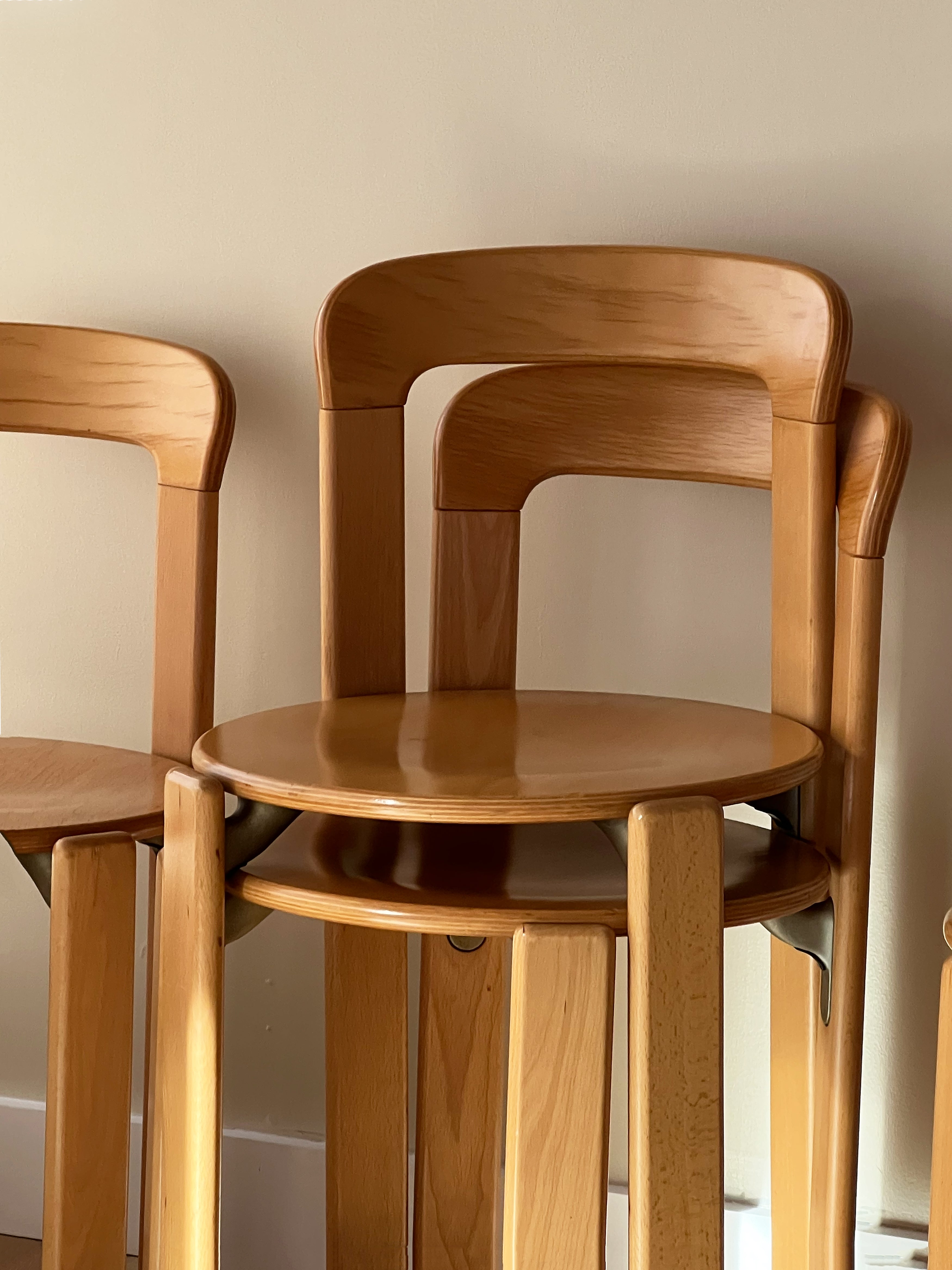 Set of 4 Vintage Bruno Rey "Rey" Chairs, Beechwood – Home Union NYC