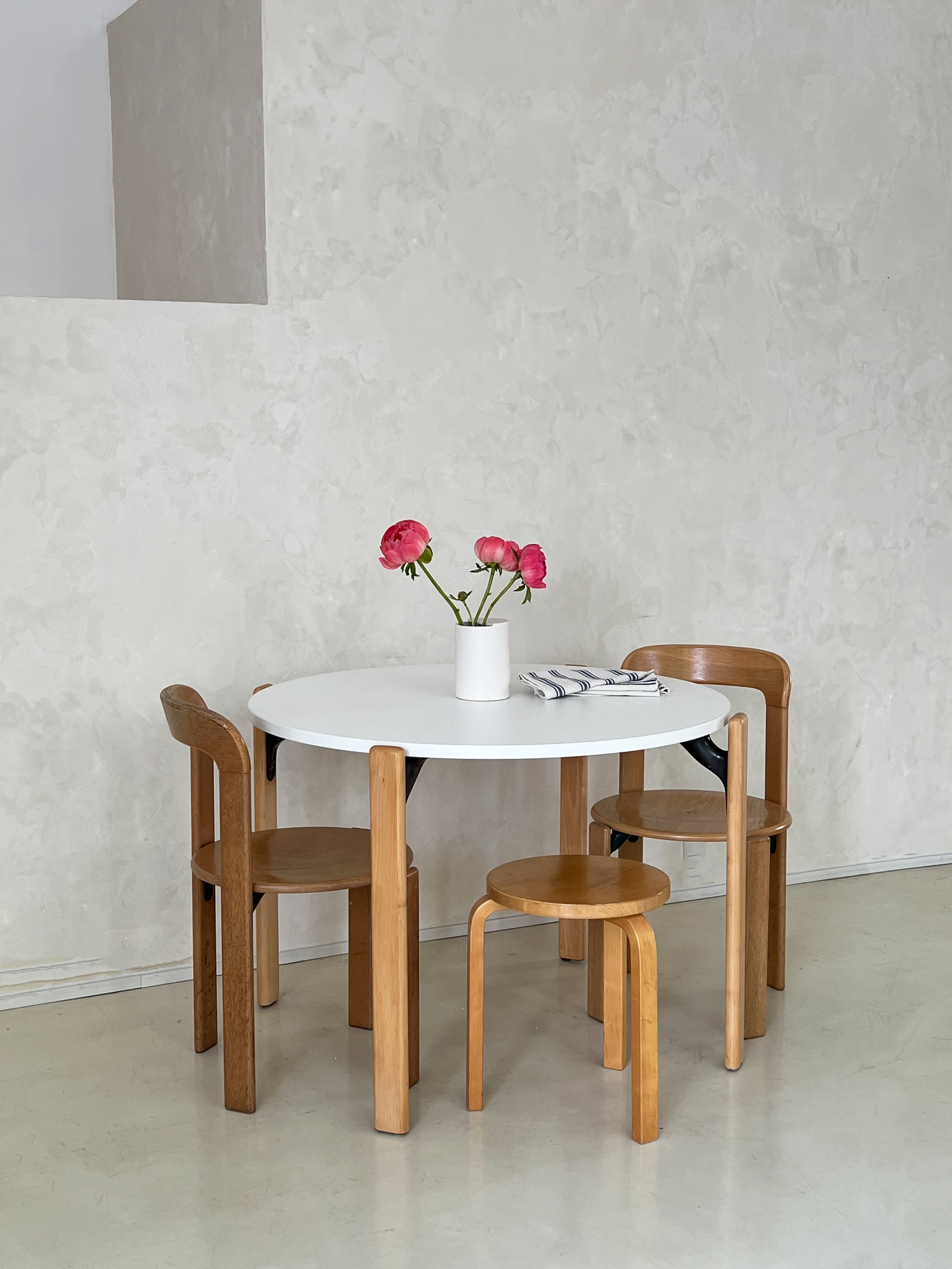 Vintage Bruno Rey Beechwood "Rey" Round Dining Table – Home Union NYC