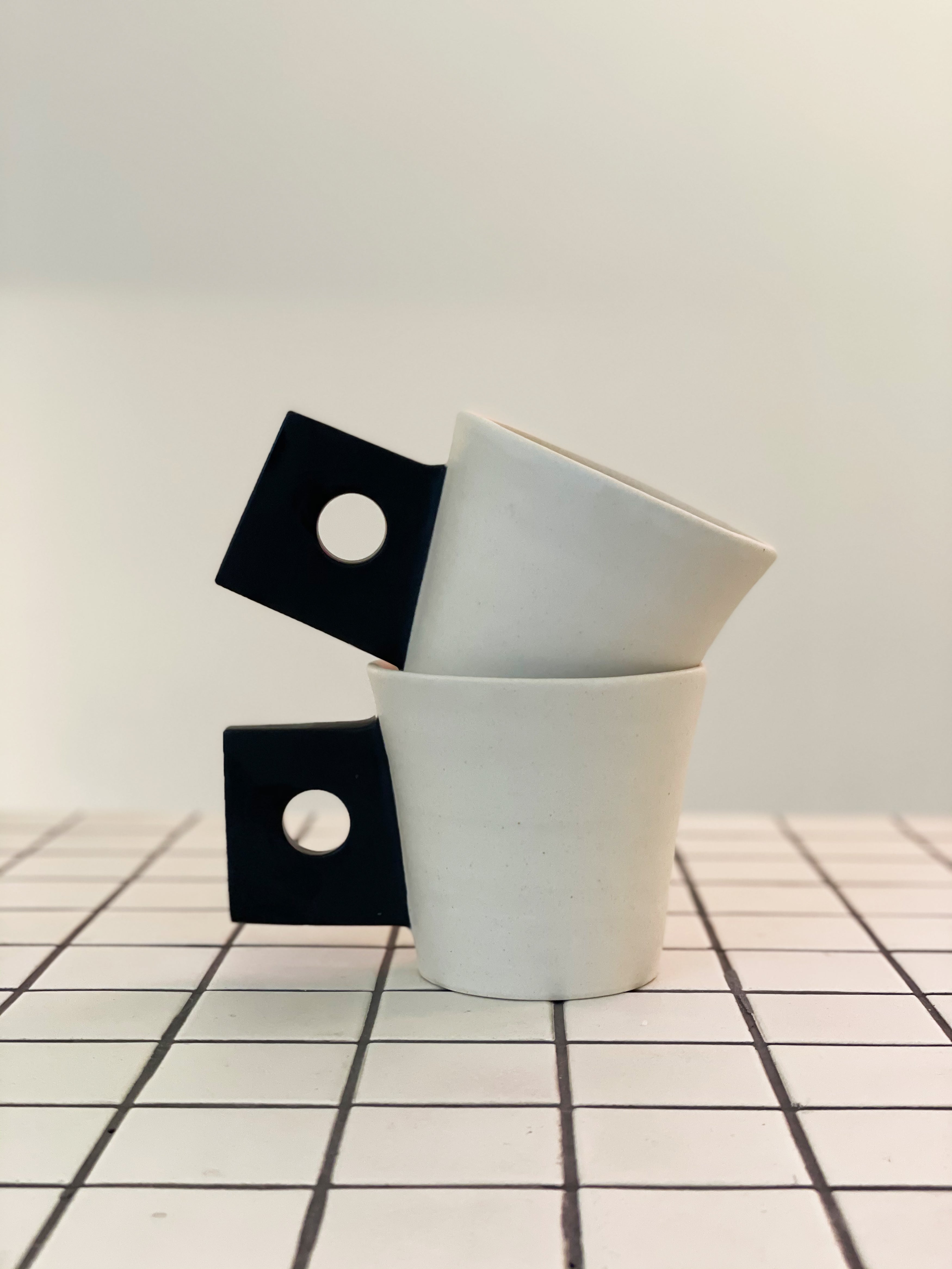 Handmade Ceramic Square Handle Mug - Orange, White, Lavender, Black ...