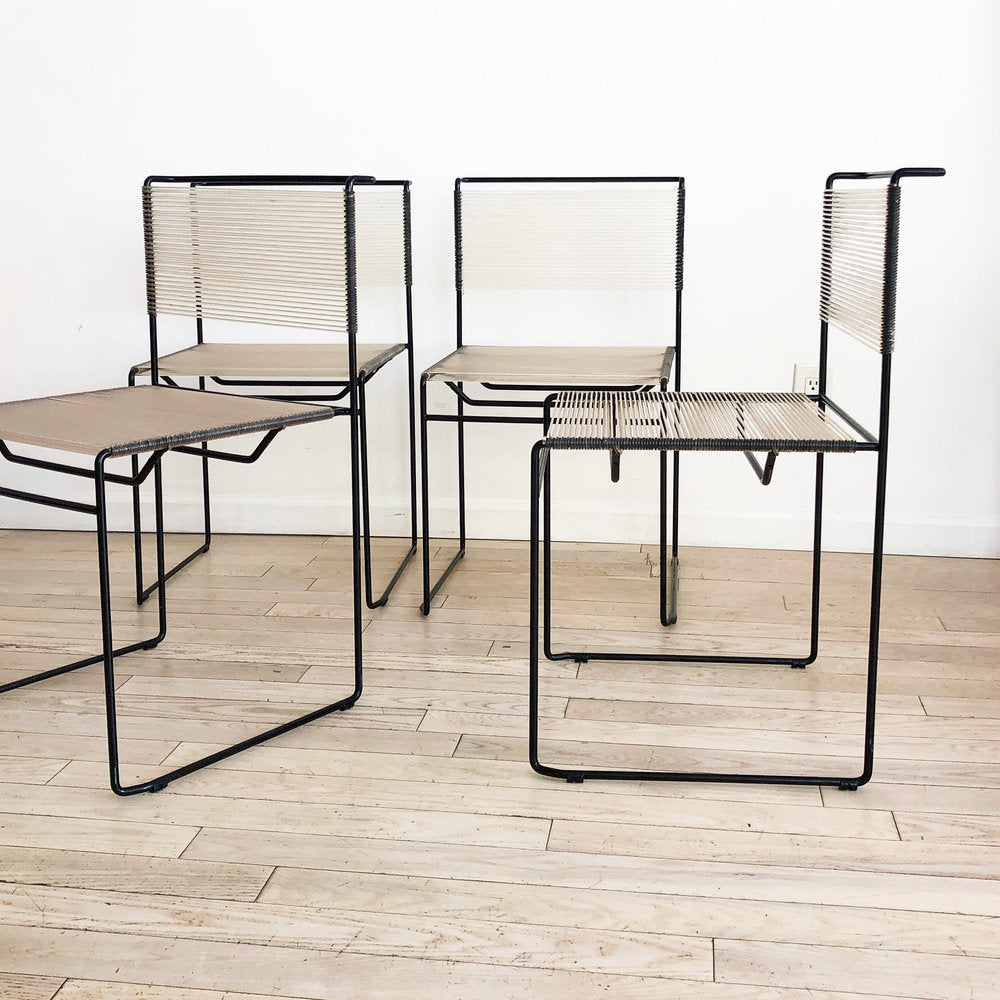 Set of 4 1970s Italian Spaghetti Chairs by Giandomenico Belotti for Fl ...