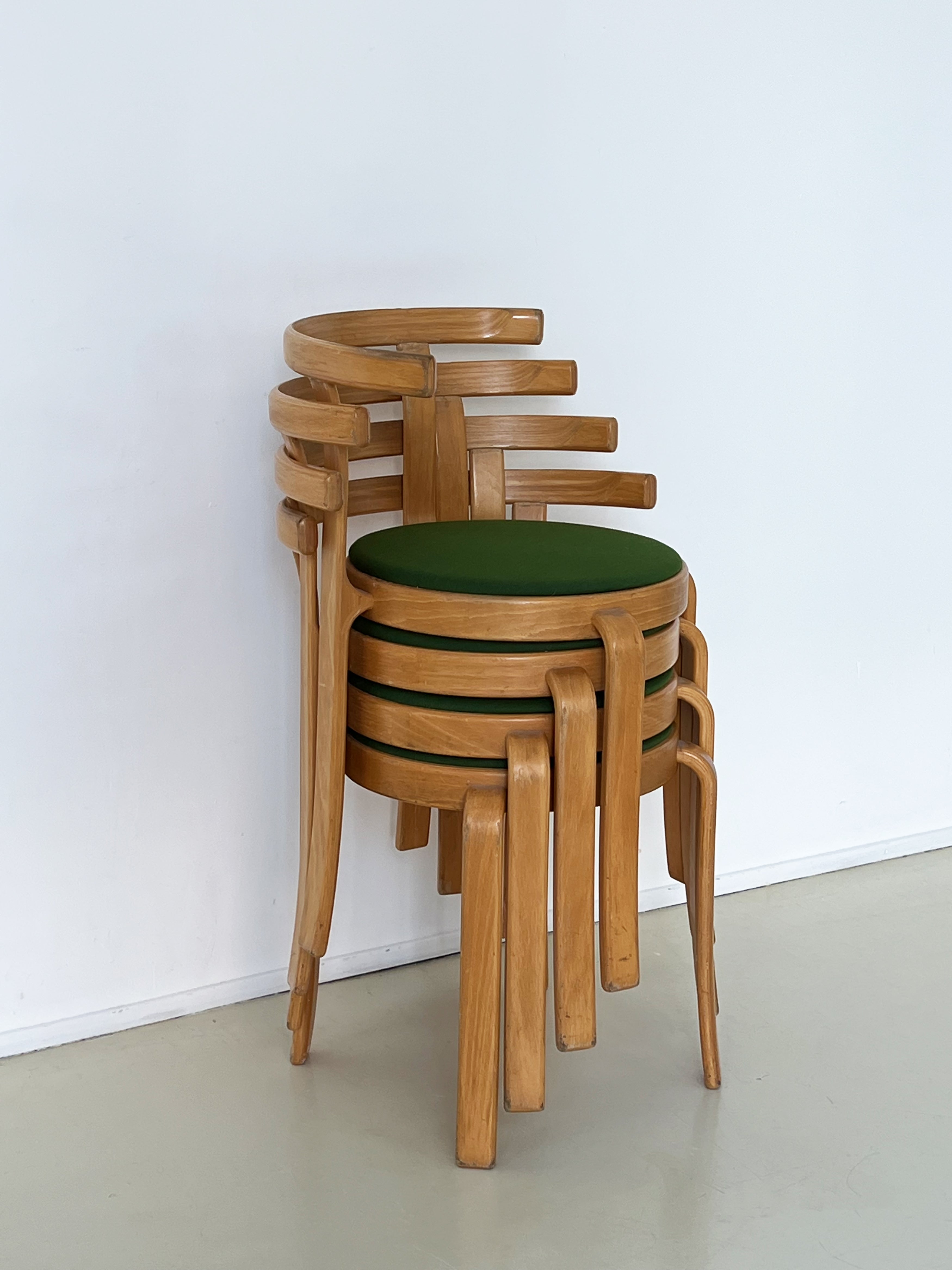 Vintage Green 8000 Series Beechwood Stacking Chairs, Set of 4 – Home ...