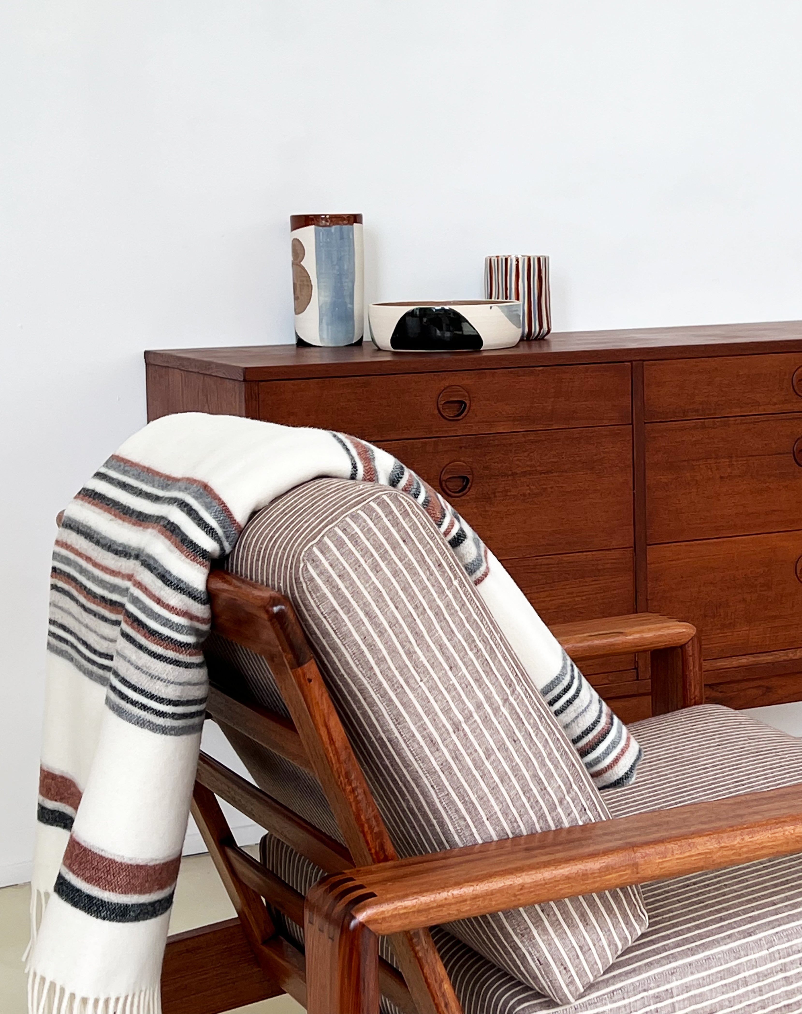TerracottaStriped Virgin Wool Italian Blanket – Home Union NYC