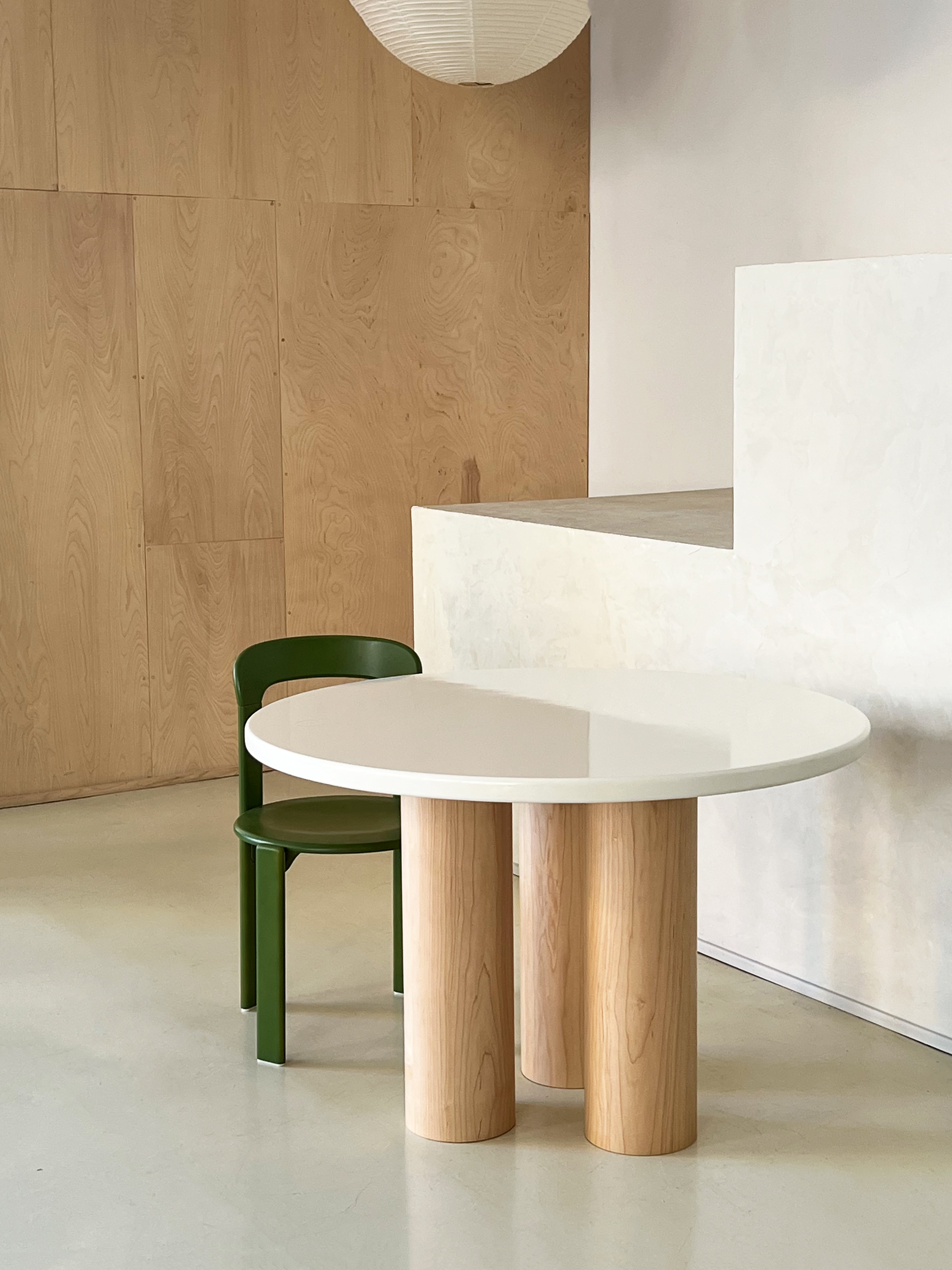 The Pier Dining Table in Cream and Maple Column Legs – Home Union NYC