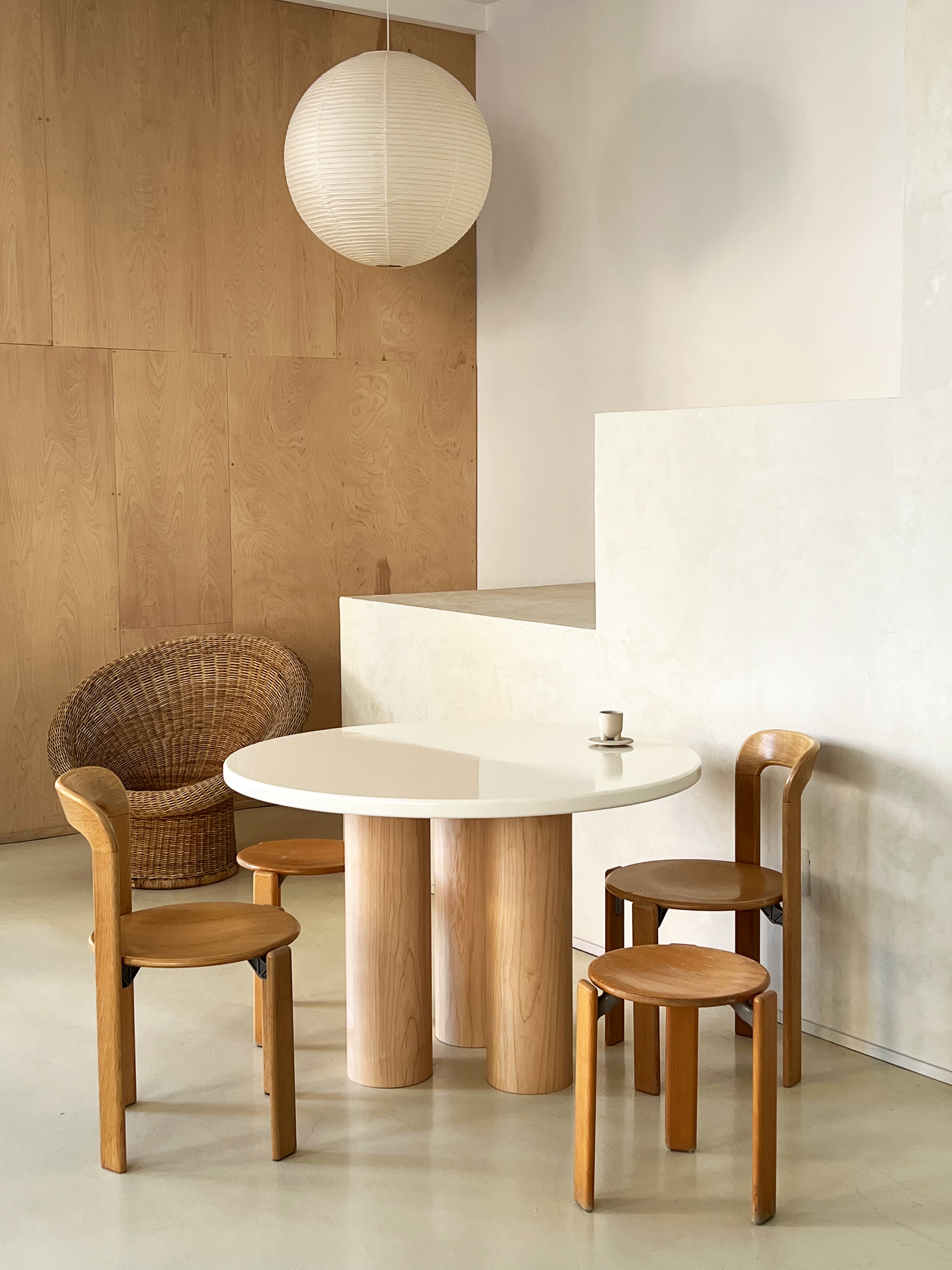 The Pier Dining Table in Cream and Maple Column Legs – Home Union NYC