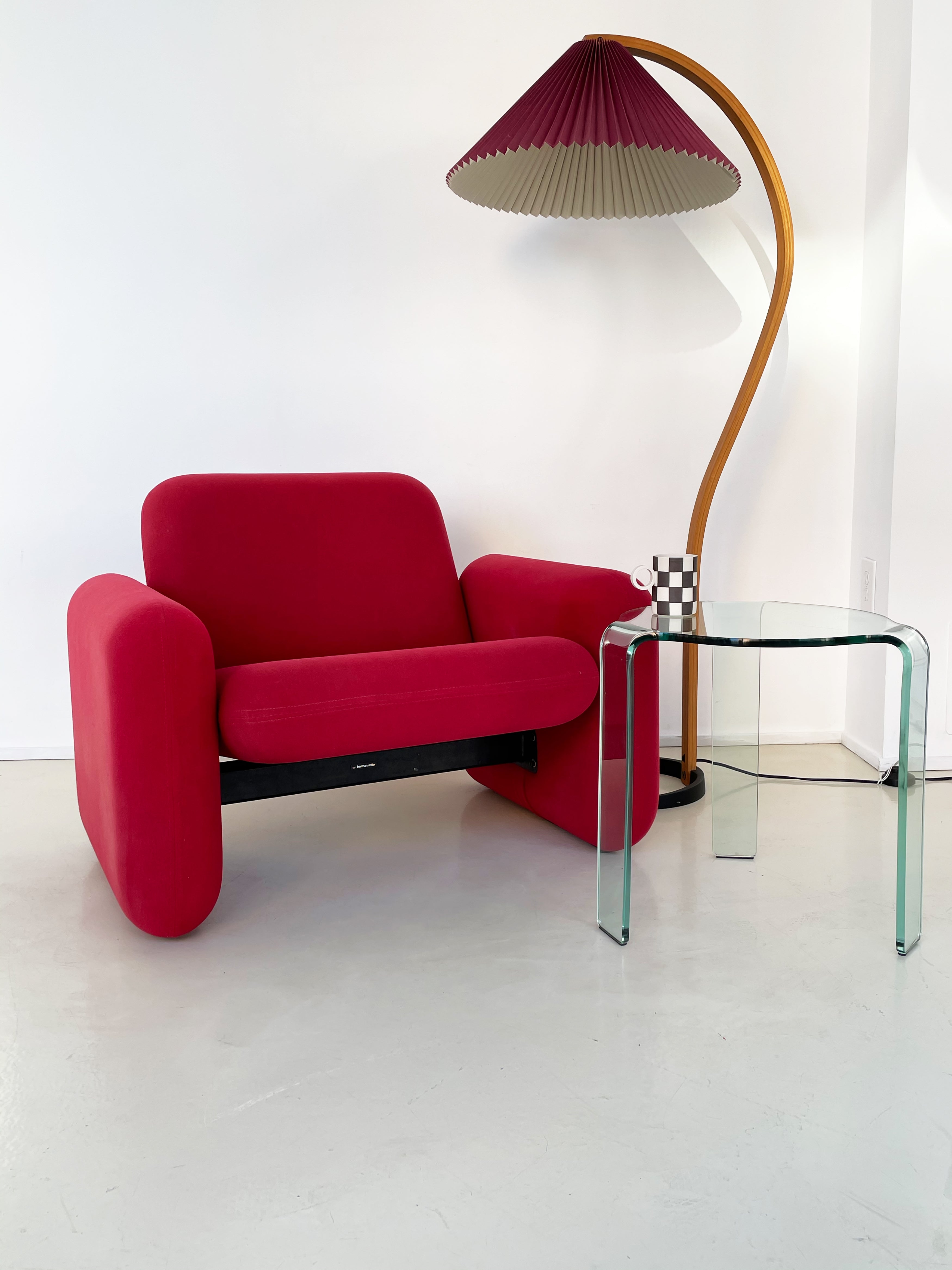 1970s Ray Wilkes Raspberry Red Chiclet Club Chair for Herman Miller ...