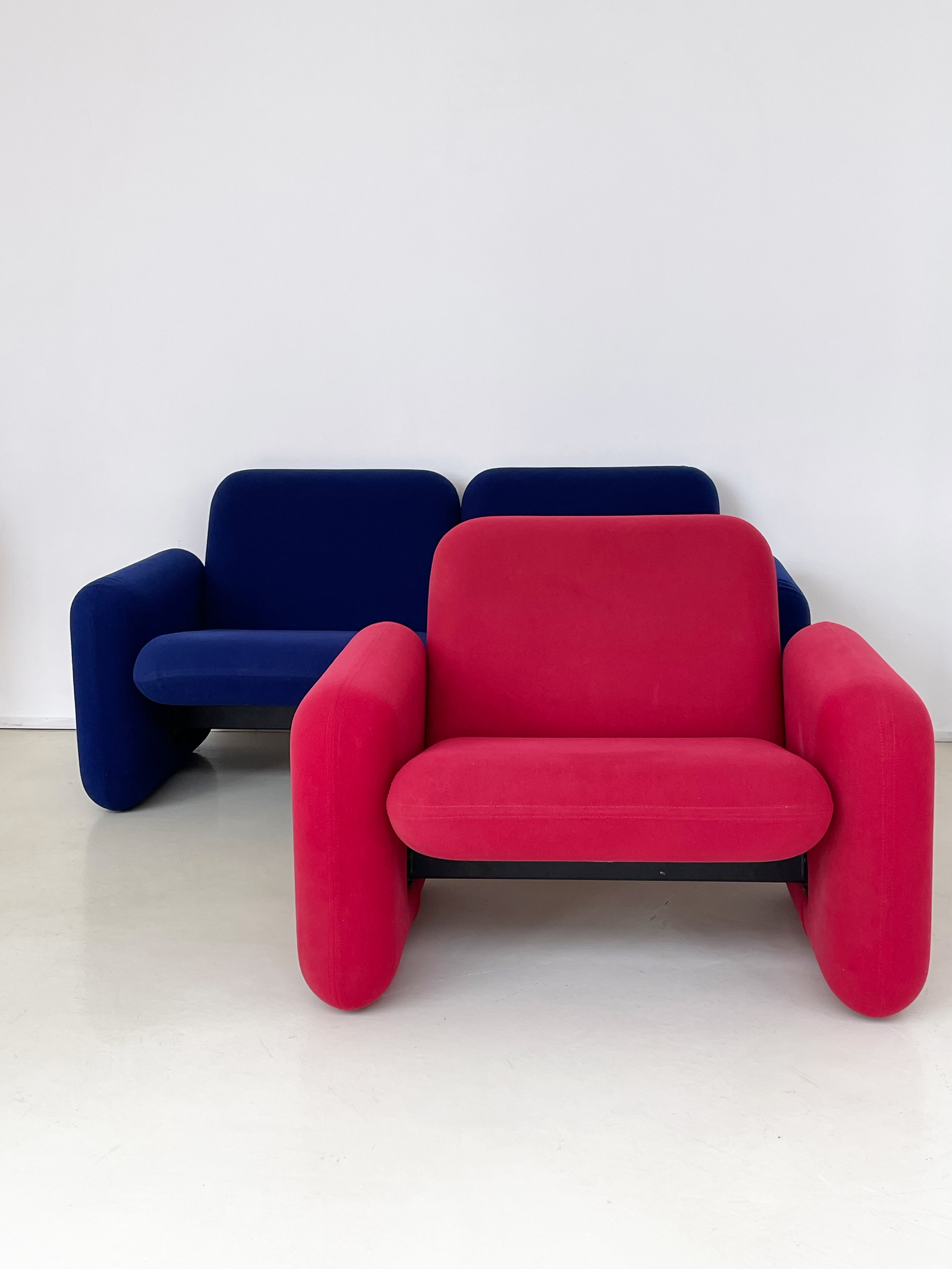 1970s Ray Wilkes Raspberry Red Chiclet Club Chair for Herman Miller ...
