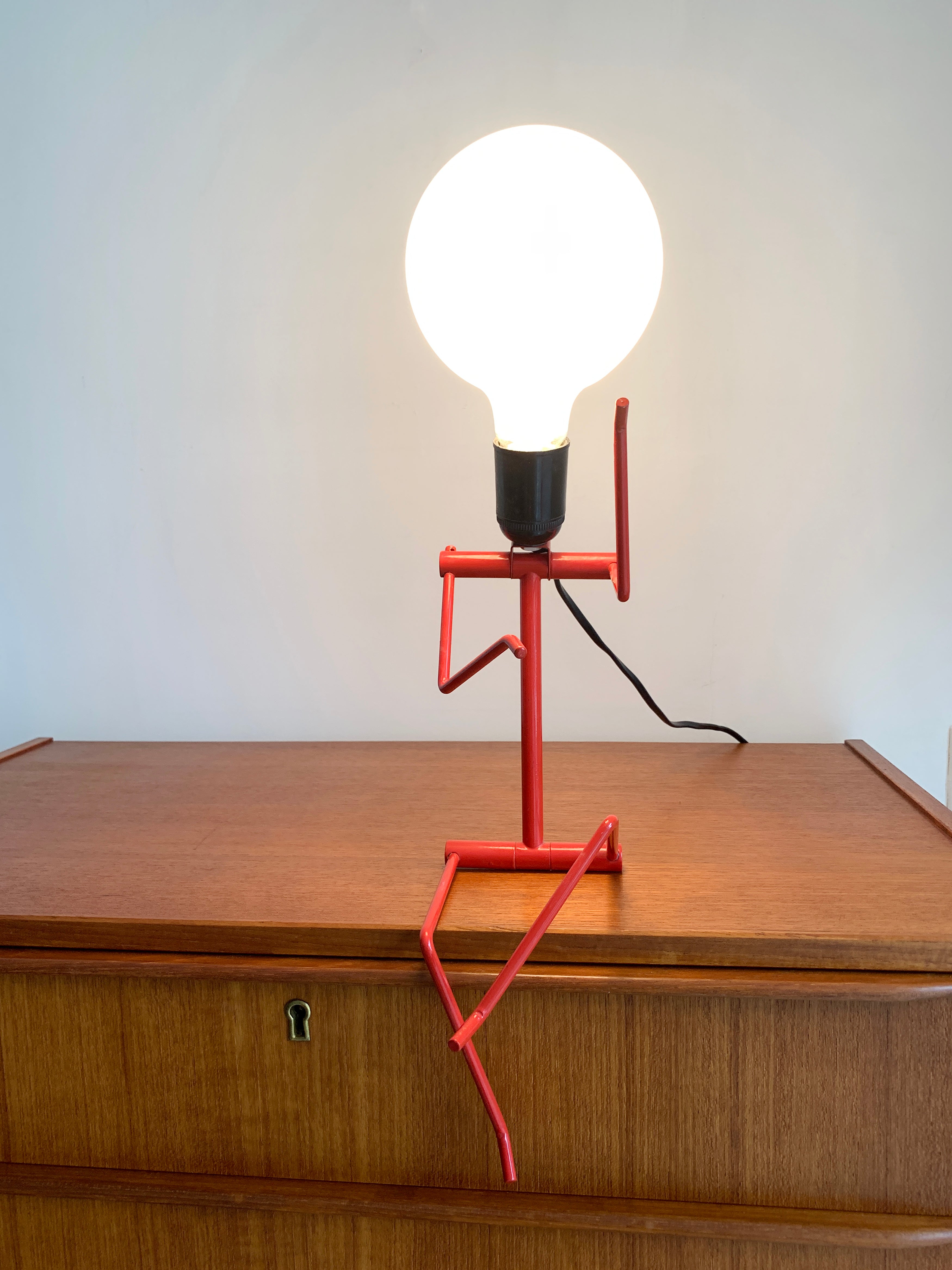 Vintage Red Metal Person Lamp – Home Union NYC