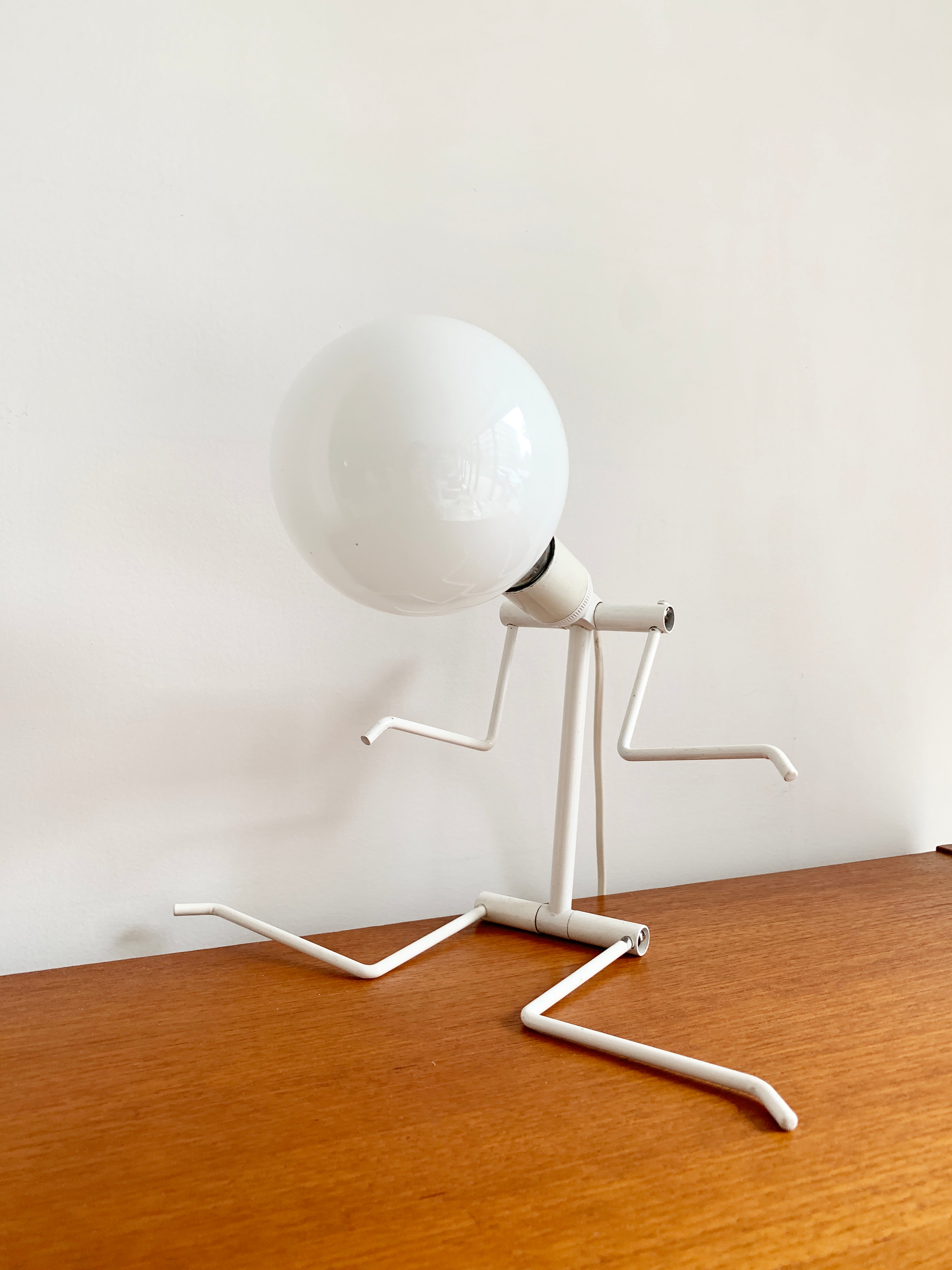 Vintage White Metal Bendy Person Lamp – Home Union NYC