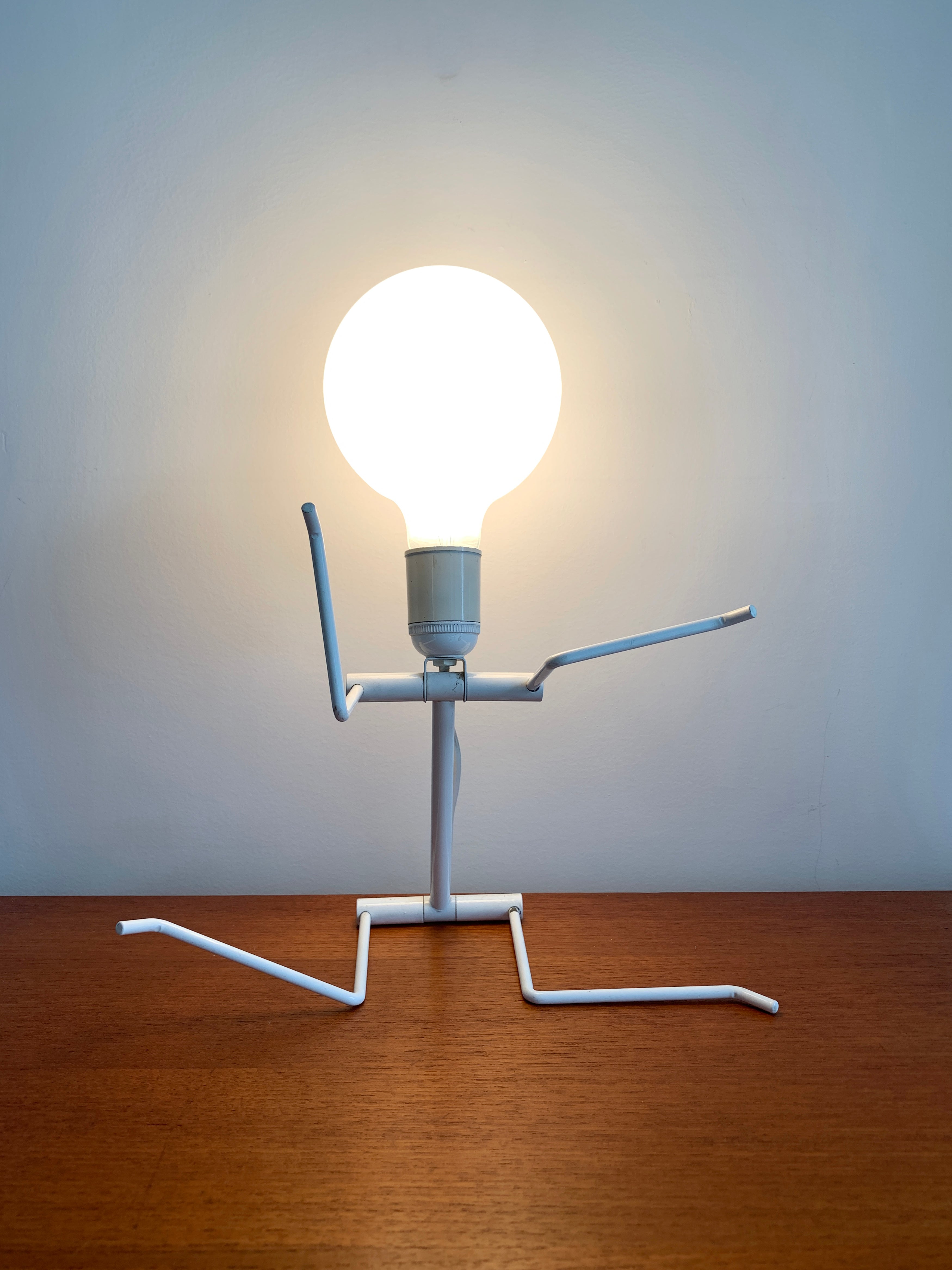 Vintage White Metal Bendy Person Lamp – Home Union NYC