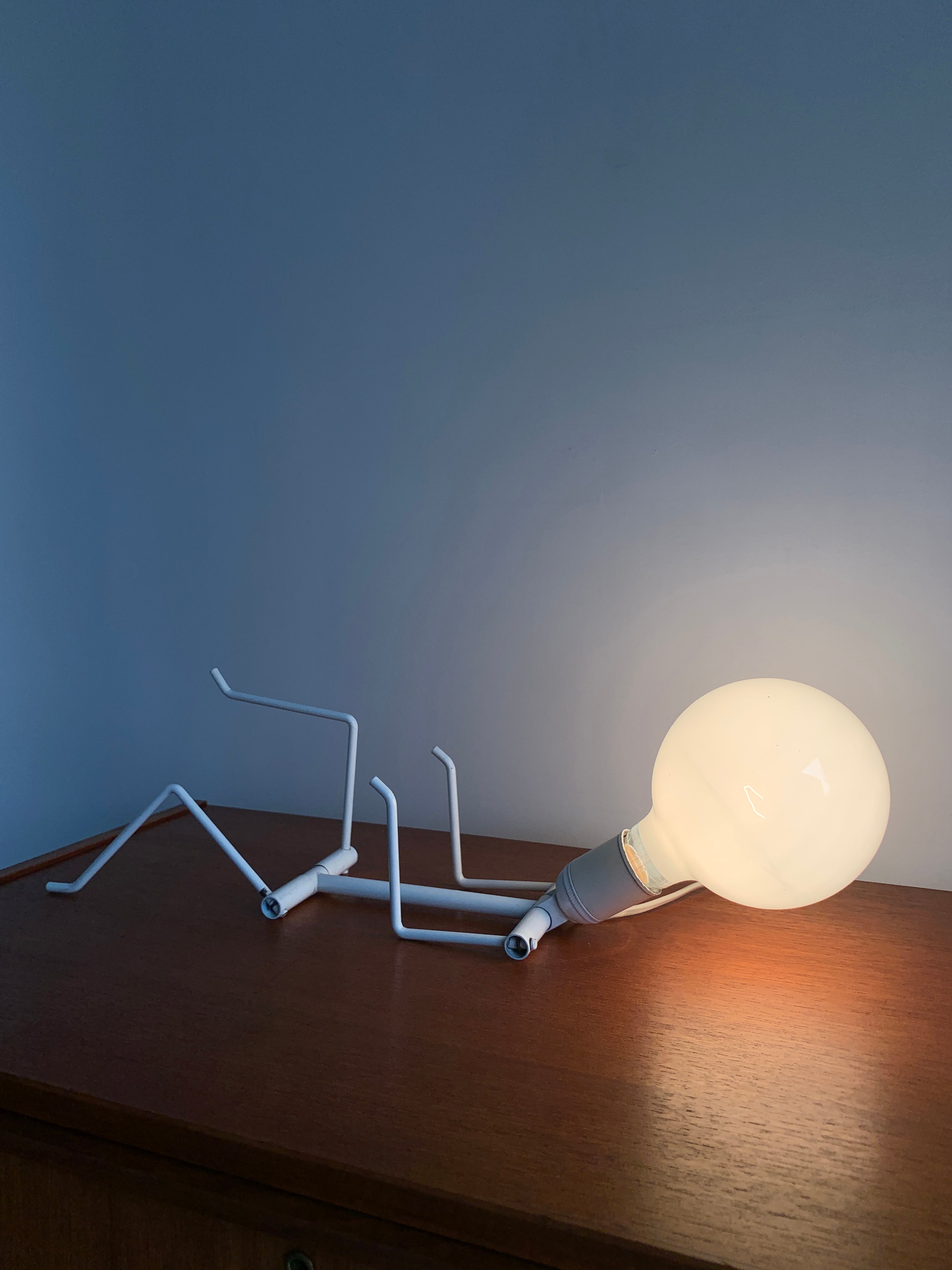 Vintage White Metal Bendy Person Lamp – Home Union NYC